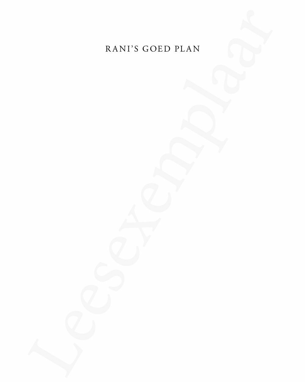 Rani's goed plan – Pelckmans